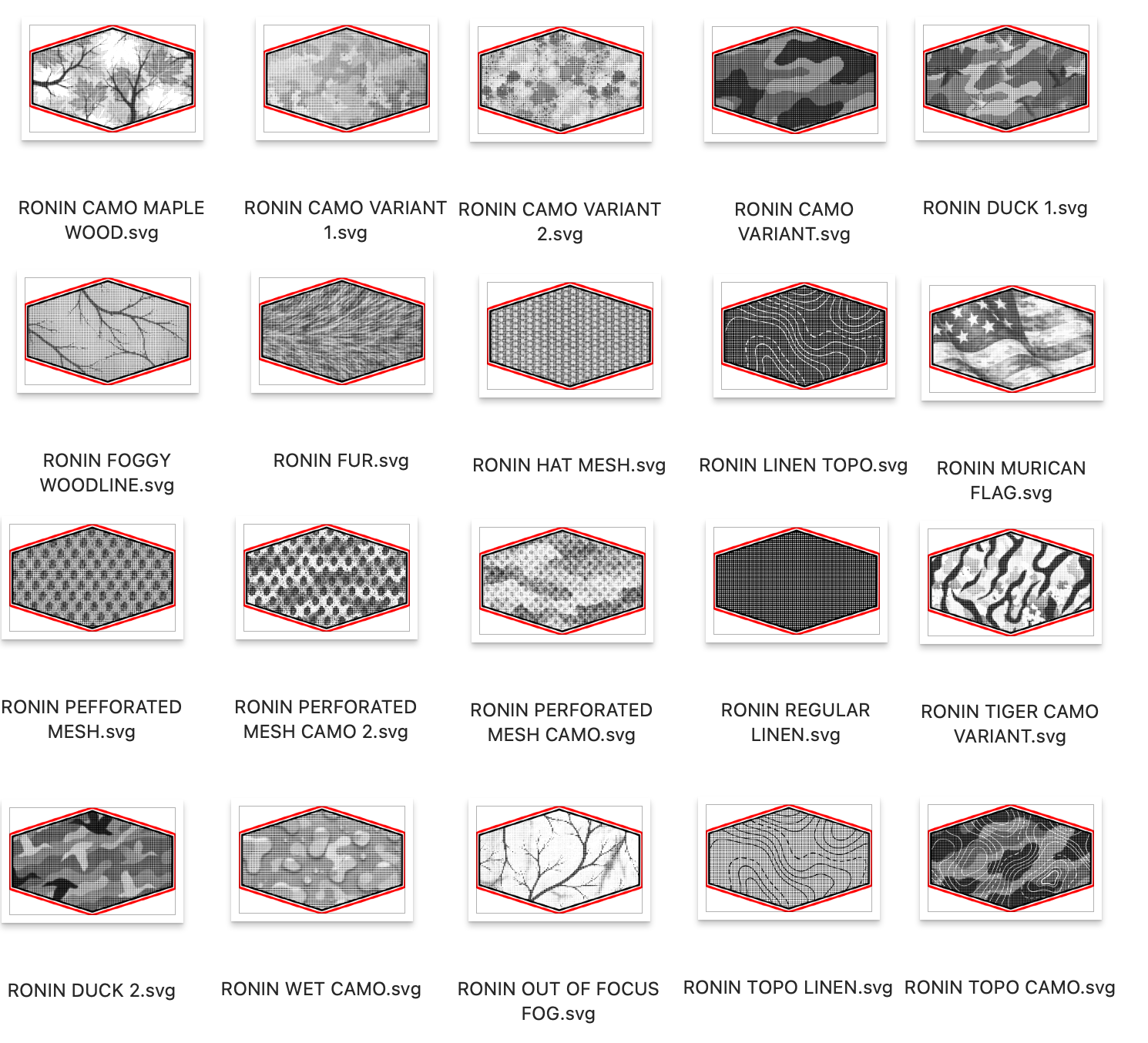 RONIN WIDE HEX BUNDLE SAMPLE - (20) WIDE HEX PATTERNS Digital Download ...